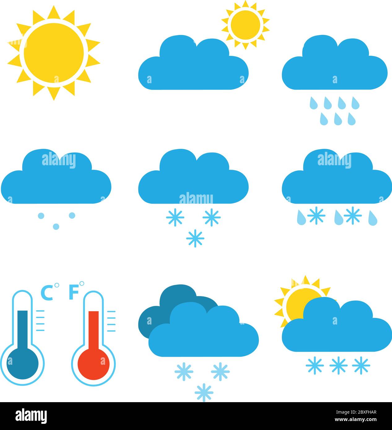 Weather icons vector vectors hi-res stock photography and images - Alamy