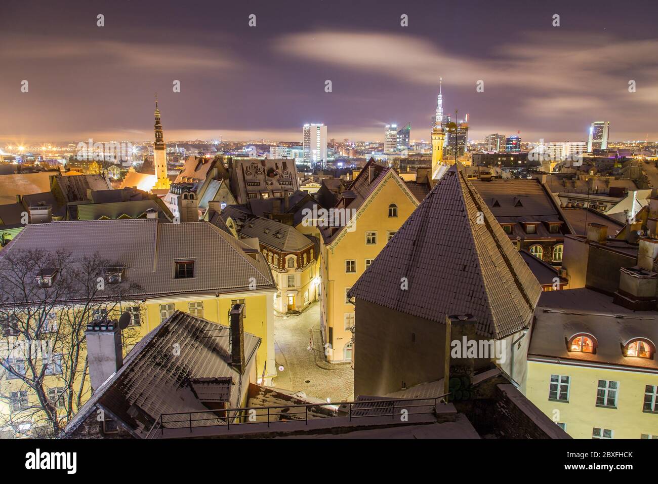 A view of the Tallinn skyline during the winter from the Kohtuotsa ...