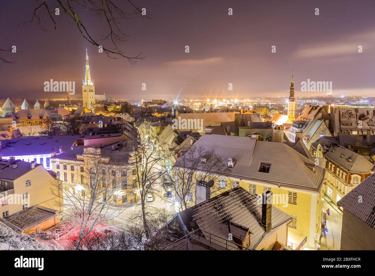 A view of the Tallinn skyline during the winter from the Kohtuotsa ...