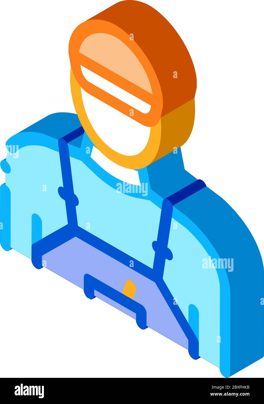 tile stacker worker isometric icon vector illustration Stock Vector ...