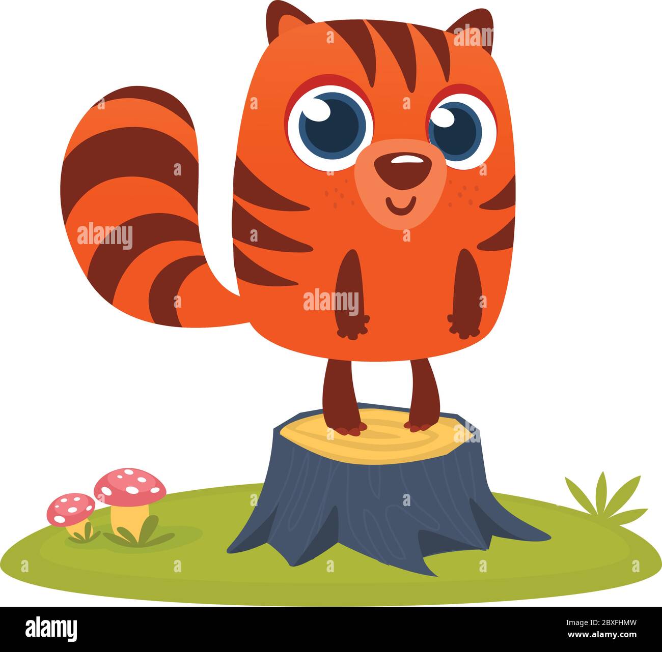 Orange squirrel chipmunk cartoon. Forest animal vector illustration of ...