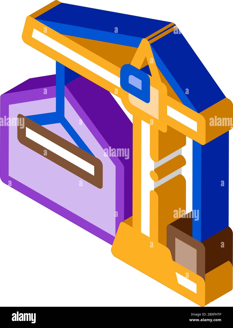 cargo crane isometric icon vector illustration Stock Vector Image & Art ...