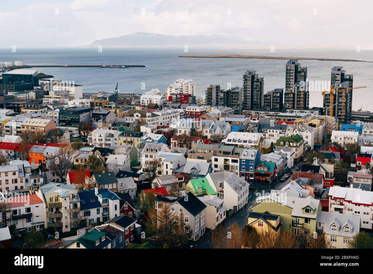 Beautiful view of Reykjavik, Capital of Iceland from the top Stock ...