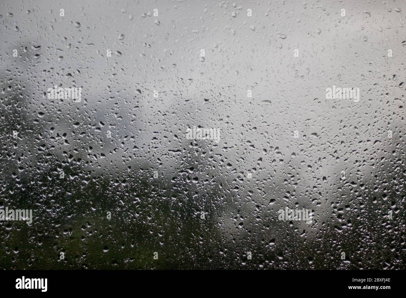 raindrops on the window - view out the window outwards, rainy weather ...