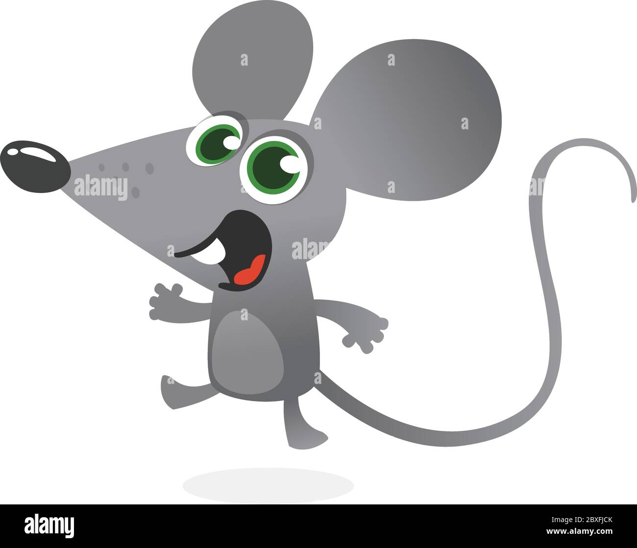 Cartoon gray mouse talking. Vector illustration isolated Stock Vector ...