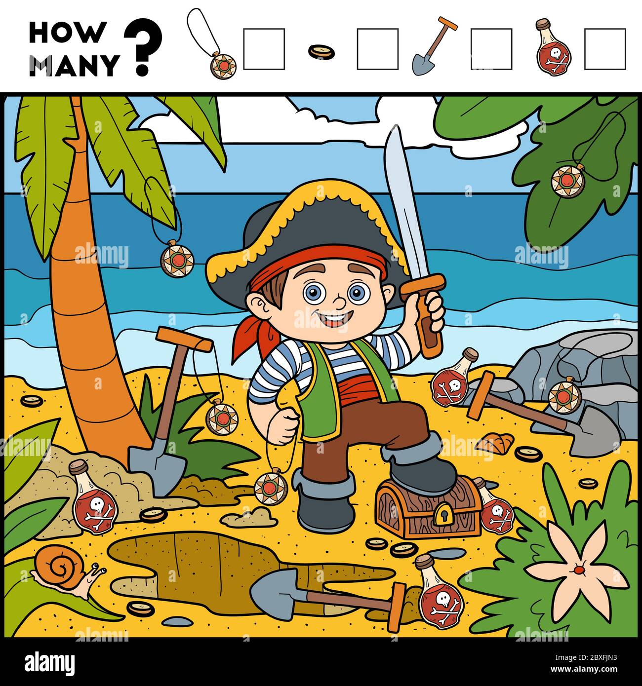 Counting Game for Preschool Children. Educational a mathematical game ...