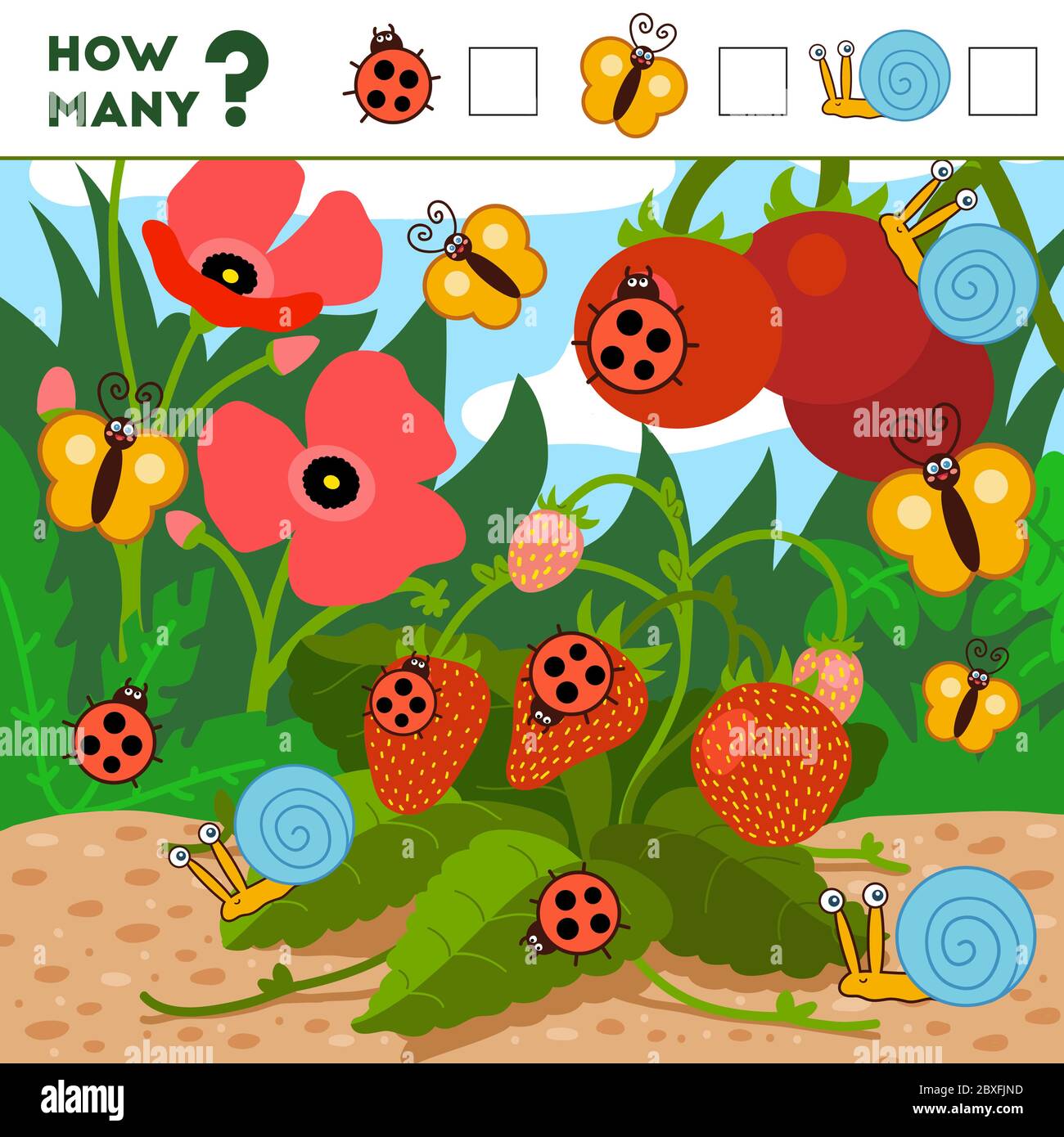 Counting Game for Preschool Children. Educational a mathematical game ...