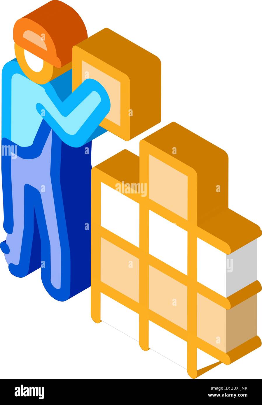 tile stacker isometric icon vector illustration Stock Vector Image ...