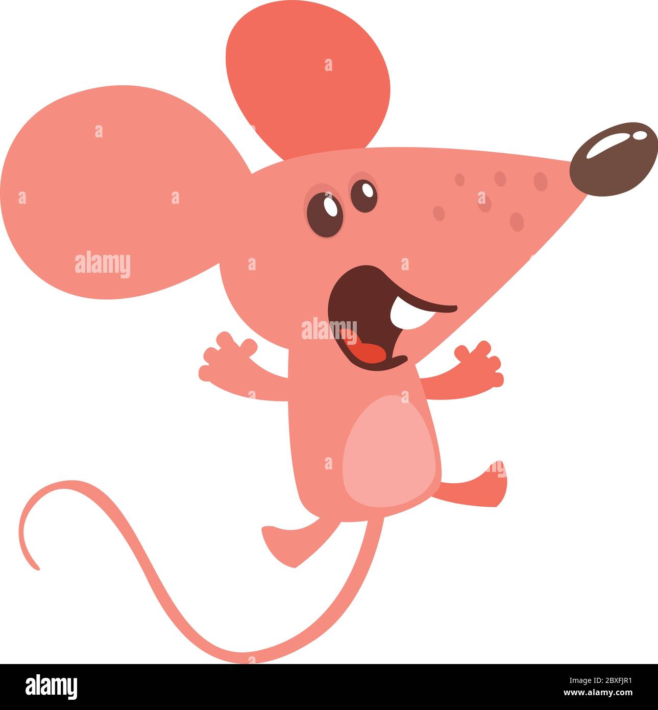 Cute cartoon mouse dancing. Vector illustration isolated Stock Vector ...
