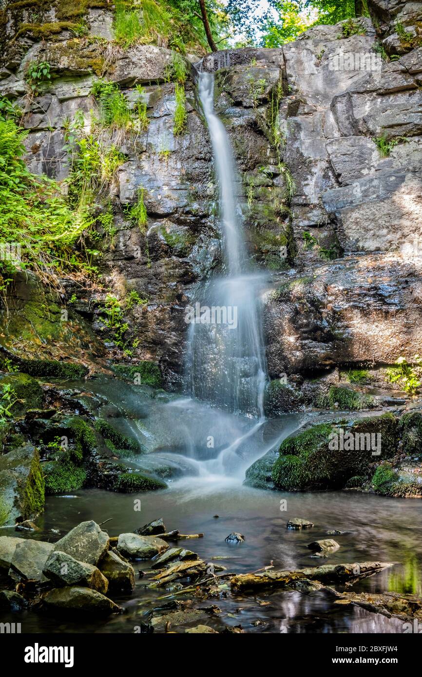 Starohutsky waterfall, Slovak republic, central Europe. Seasonal ...