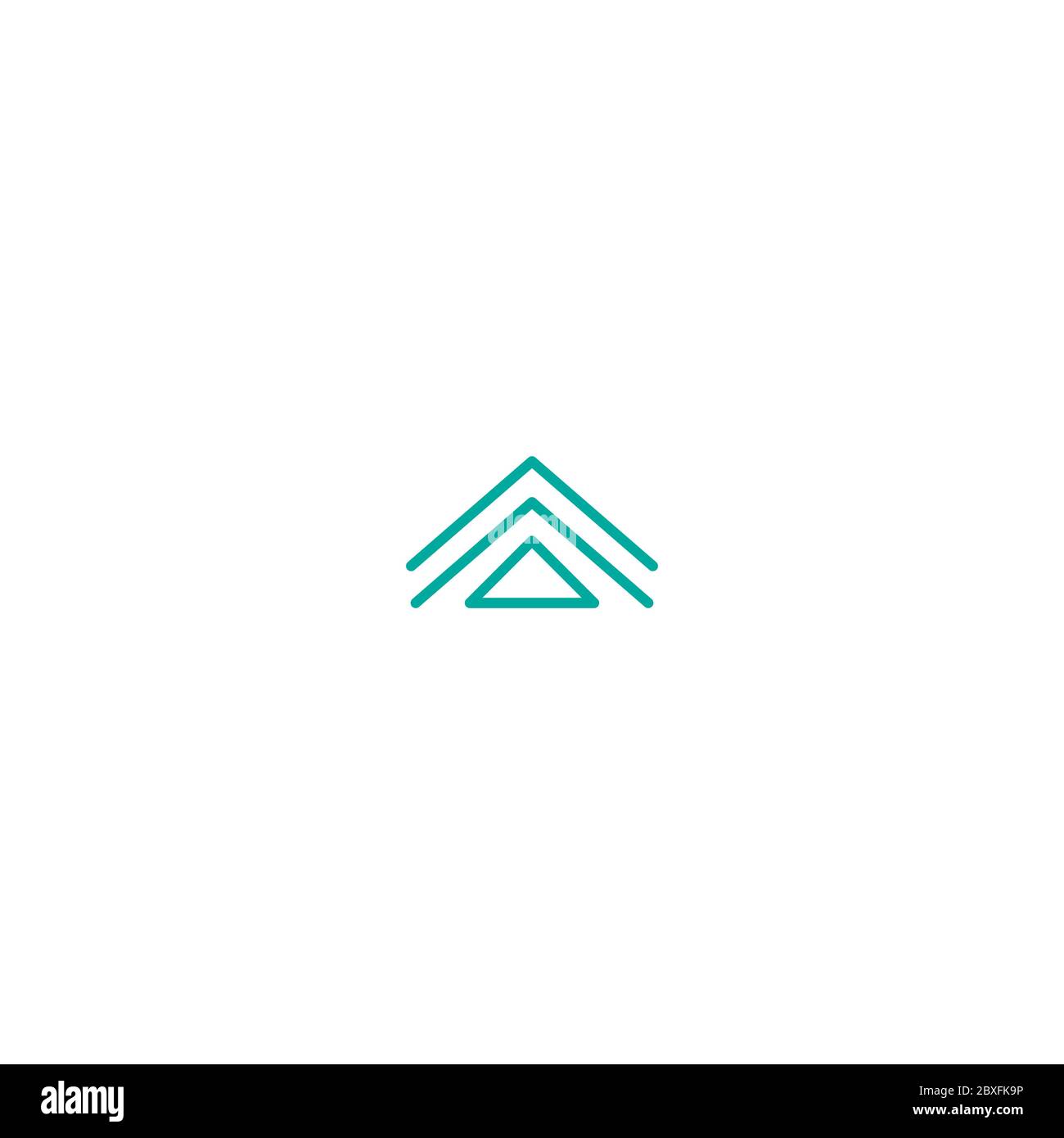two blue squared arrows up icon. swipe up button. Isolated on white ...