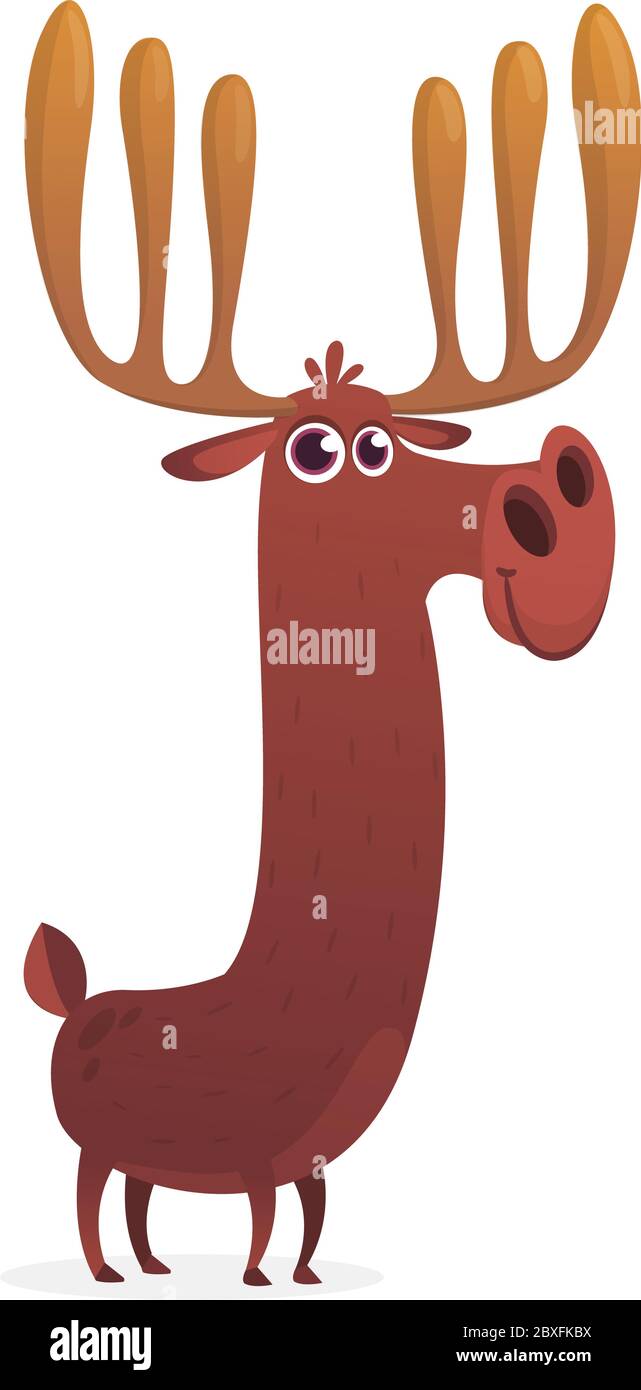 Cool cartoon moose character. Vector moose illustration isolated Stock ...
