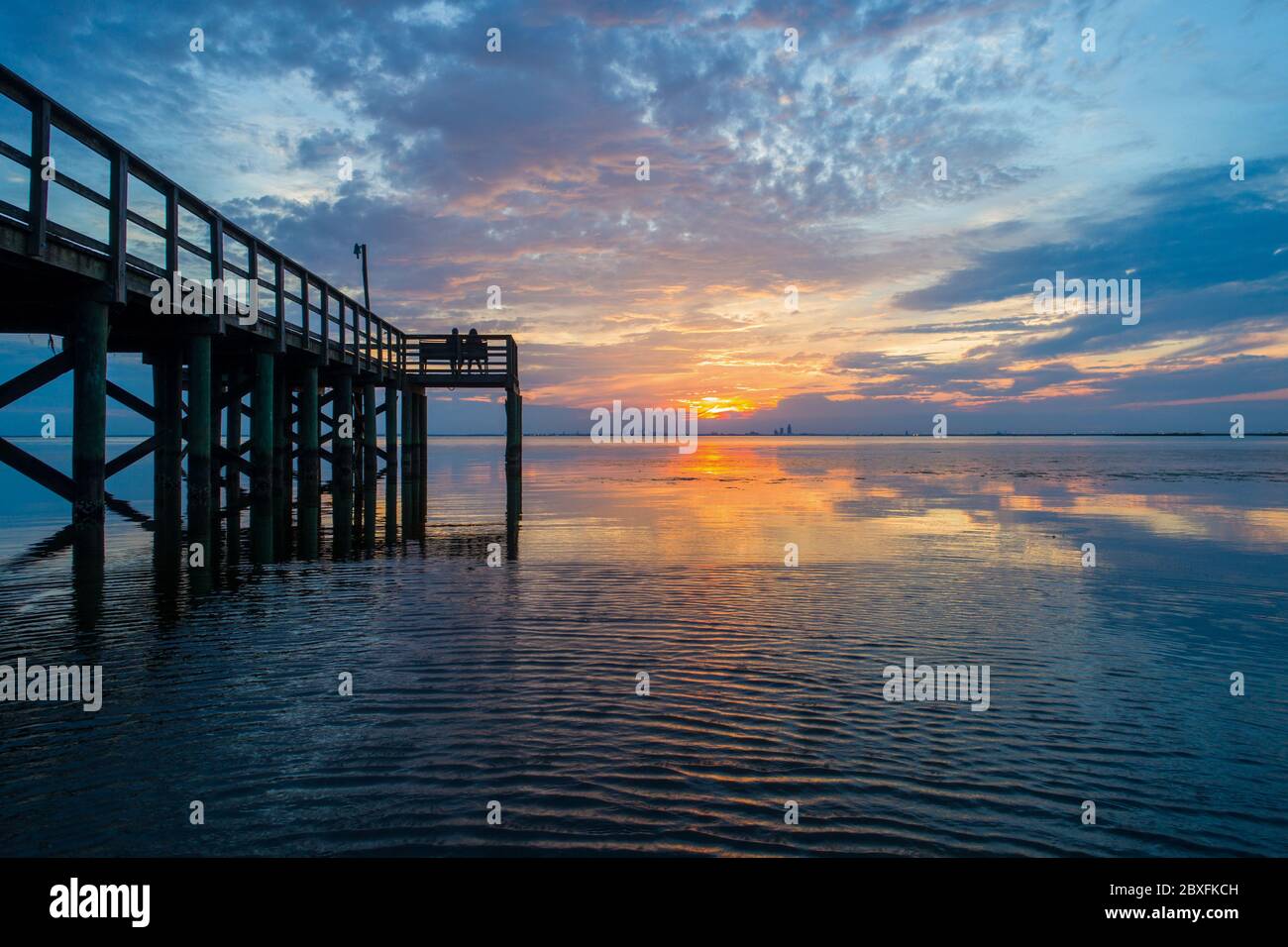 Mobile Bay sunset Stock Photo - Alamy
