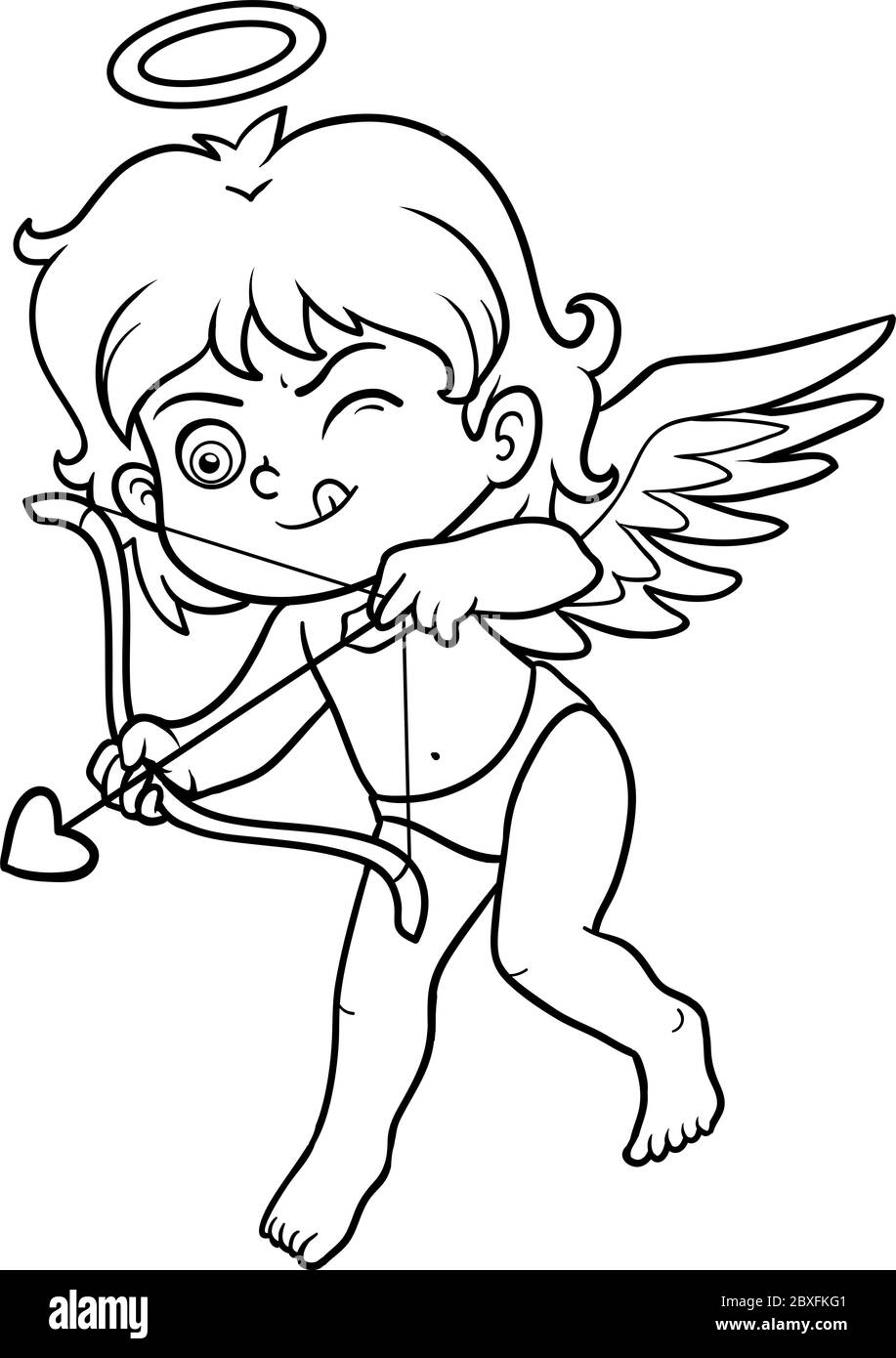Bow and arrow coloring page Black and White Stock Photos & Images - Alamy