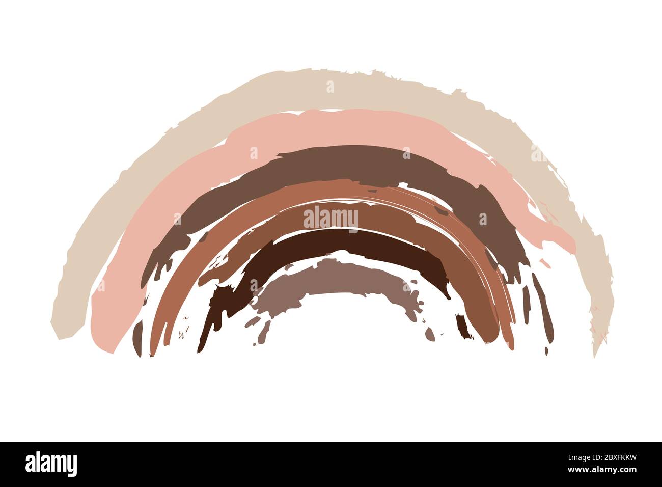 Rainbow shape in different races skin colors on white background ...