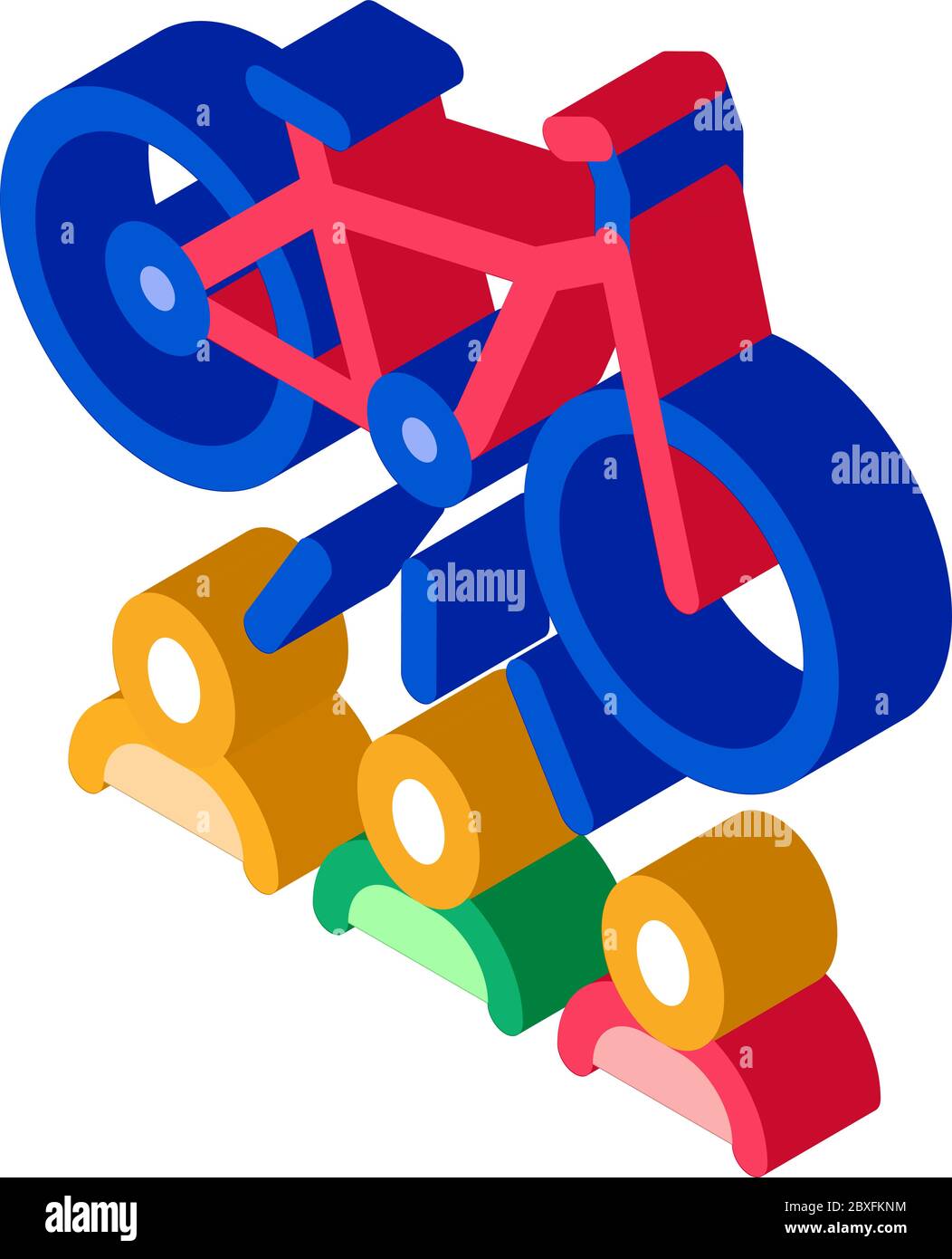 applicants for one bike isometric icon vector illustration Stock Vector ...