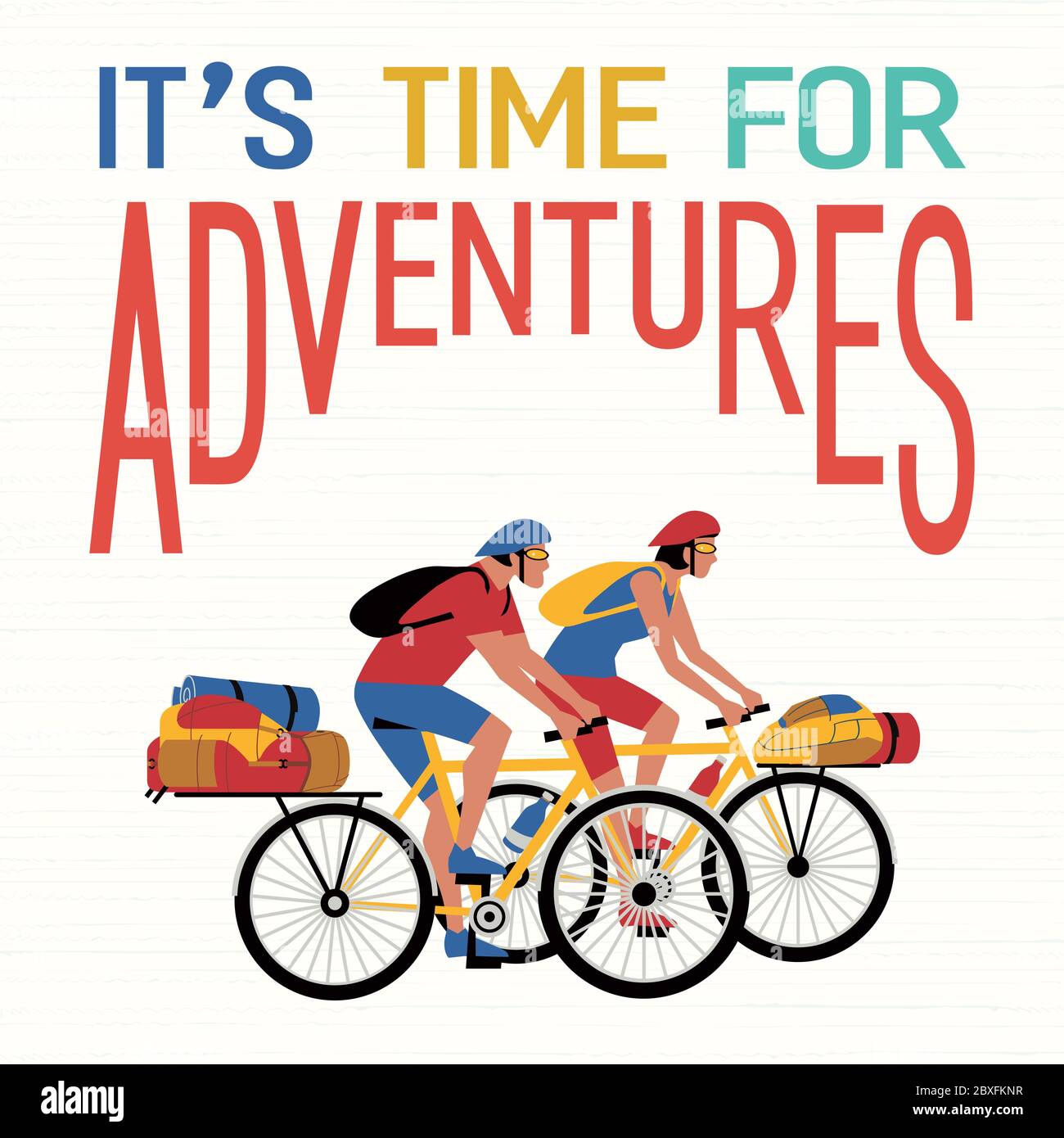 Time for adventure flat vector. Cute comic minimalist cartoon. Colorful ...