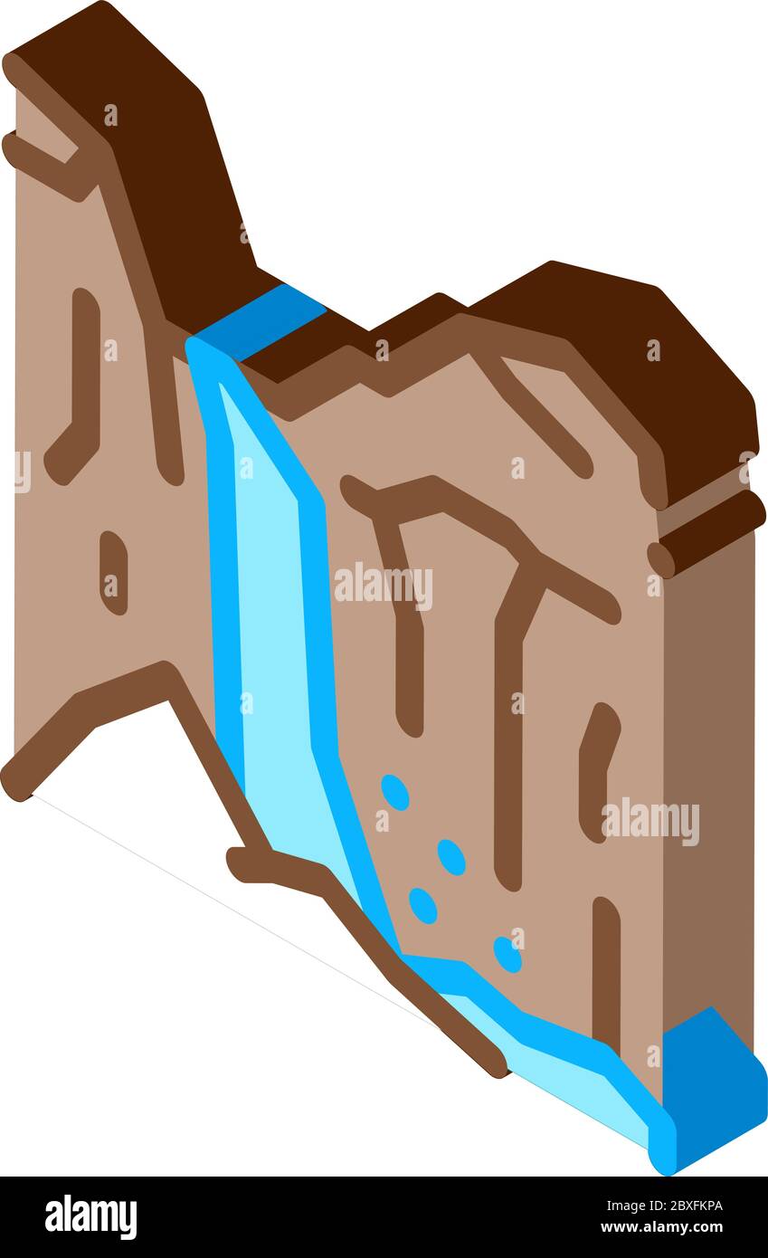 mountain ravines isometric icon vector illustration Stock Vector Image ...