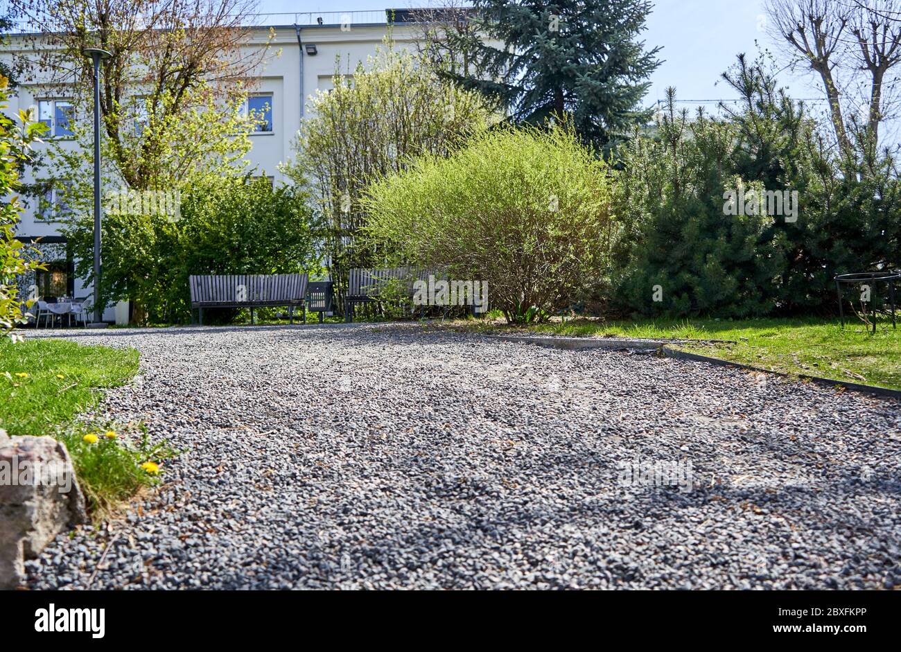 Rubble pedestrian path in the park Stock Photo - Alamy