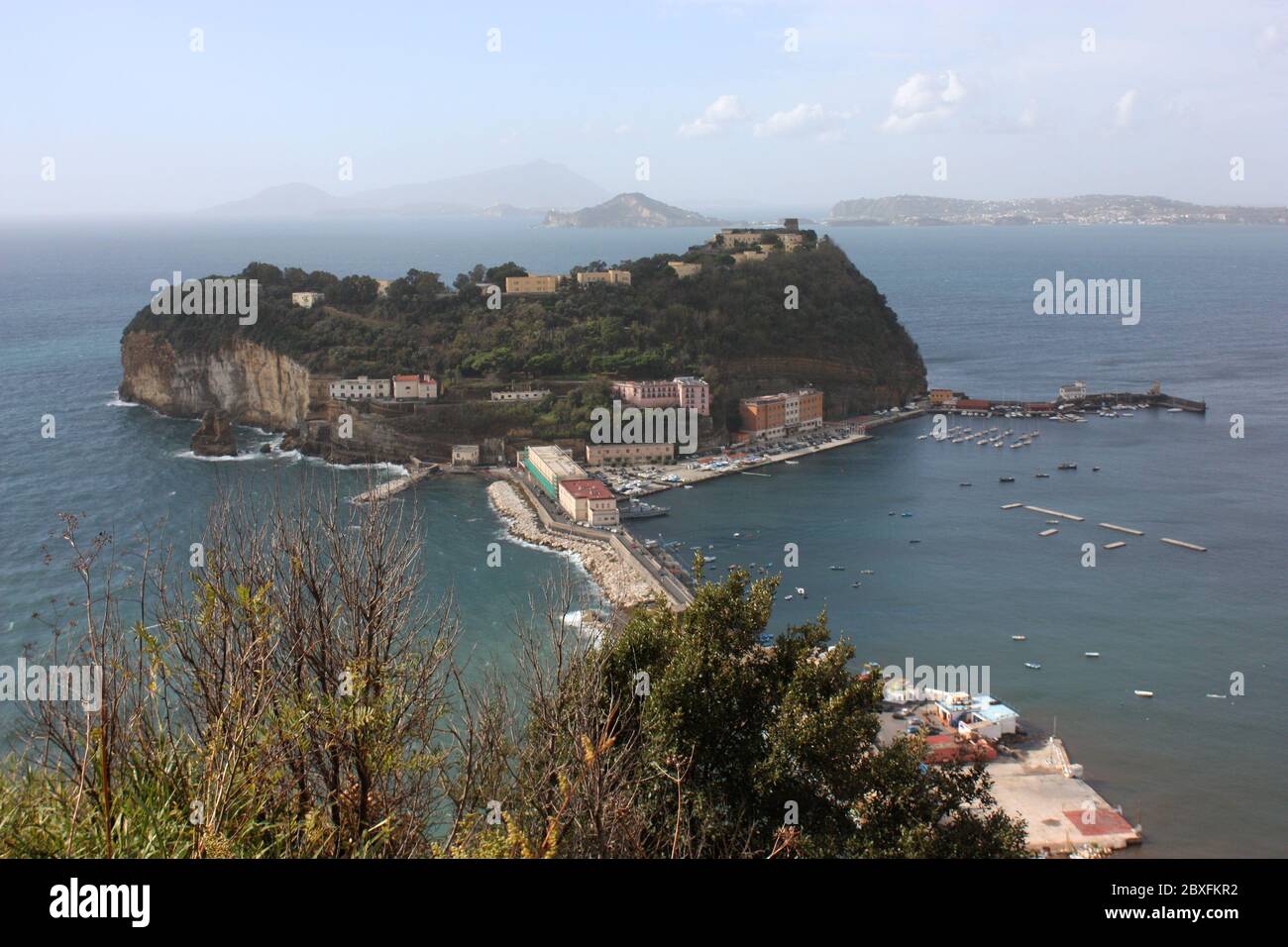 view of the island of Nisida and the neapolitan archipelago and the ...