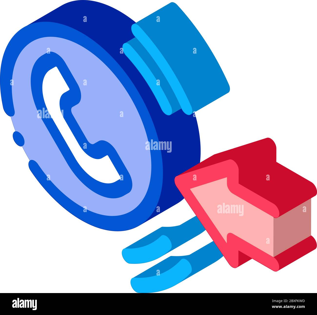 help desk incoming call icon vector outline illustration Stock Vector ...