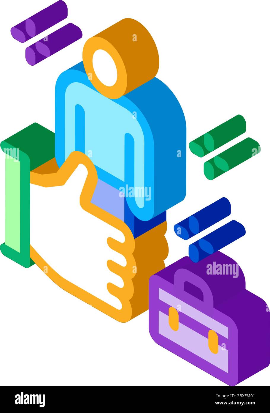 job approval person isometric icon vector illustration Stock Vector ...