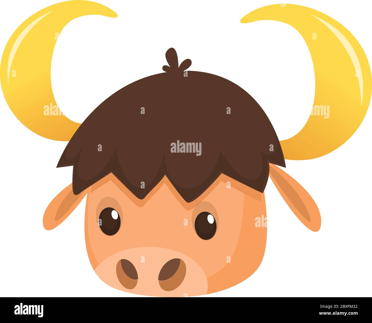 Vector illustration of Cartoon Buffalo head Stock Vector Image & Art ...