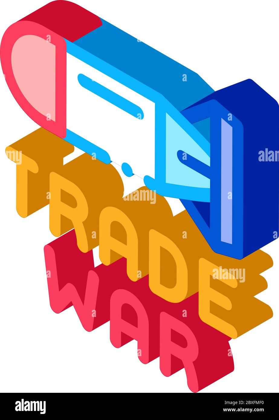 trade war isometric icon vector illustration Stock Vector Image & Art ...