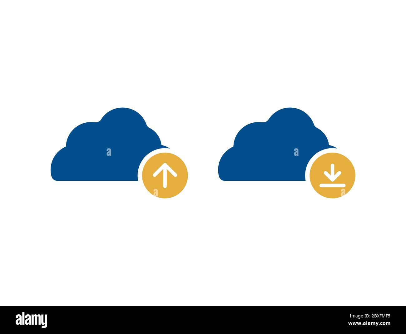 Cloud with Upload and Download Icon Stock Photo - Alamy