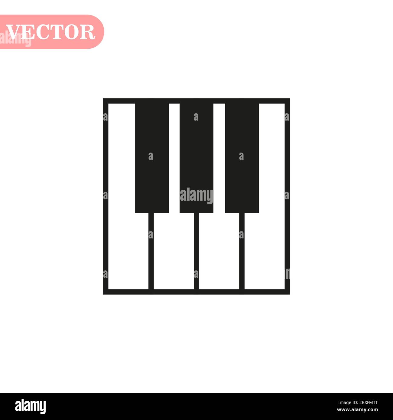 Piano keys isolated on white background. Vector art Stock Vector Image ...