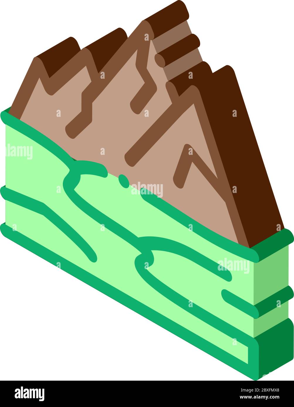 high mountains terrain isometric icon vector illustration Stock Vector ...