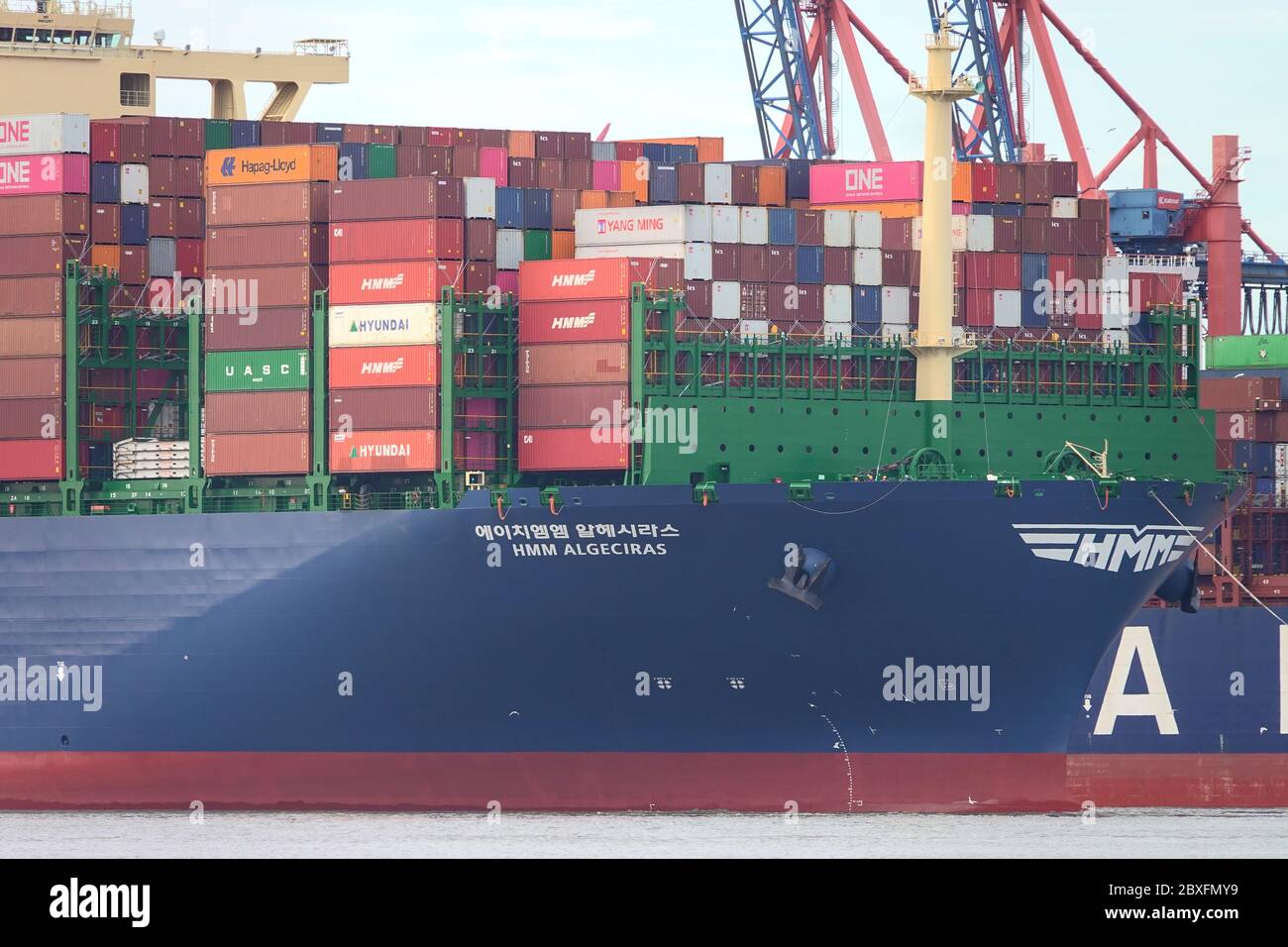 Hamburg, Germany. 07th June, 2020. The world's largest container ship ...