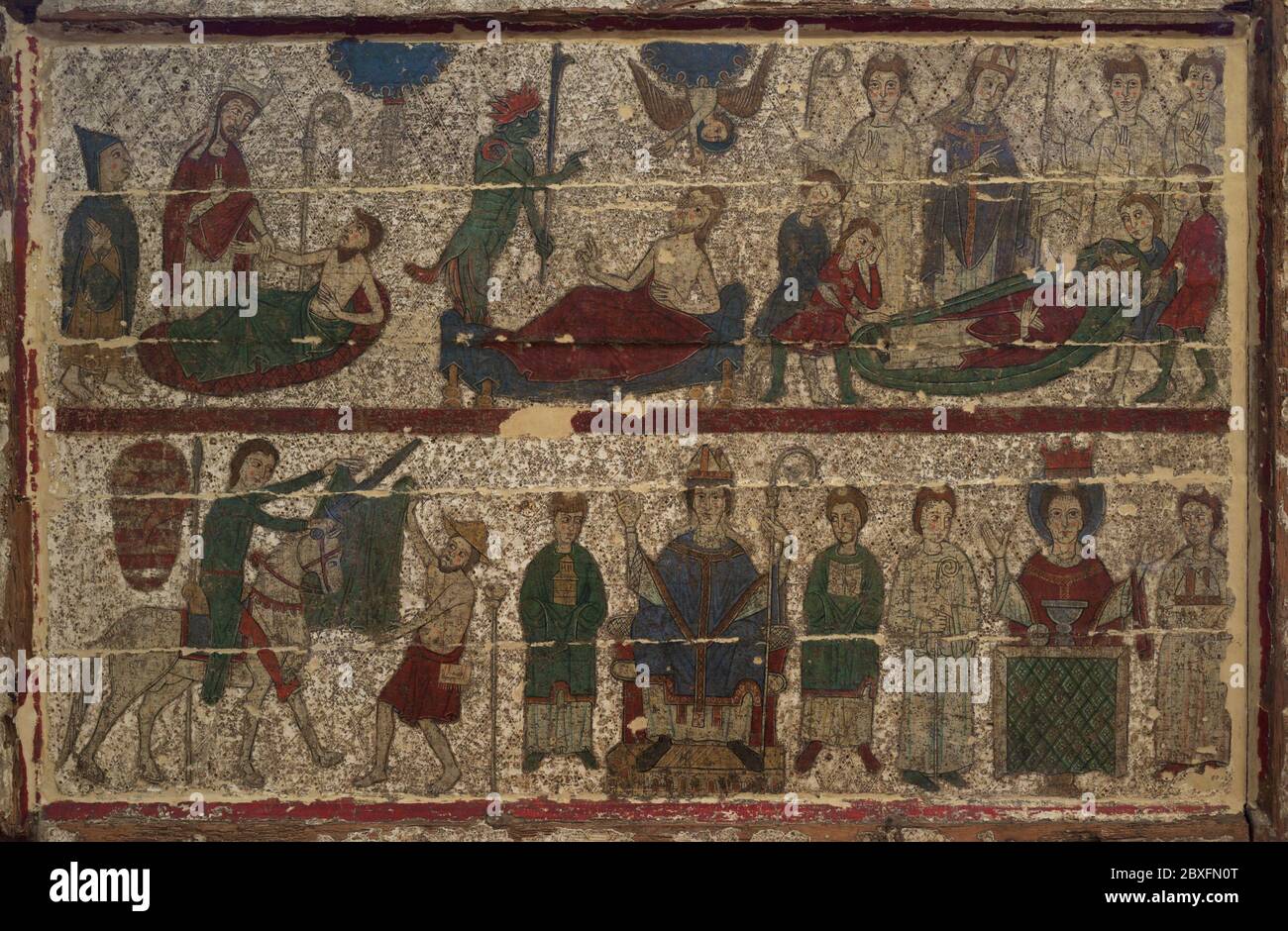 Altar frontal depicting scenes from the life of Saint Martin of Tours ...