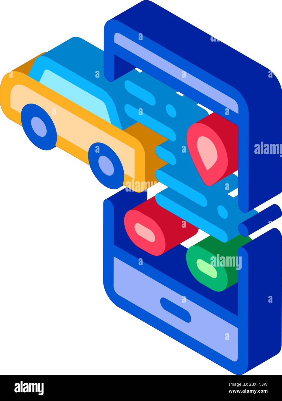 Machine Geolocation Isometric Icon Vector Illustration Stock Vector
