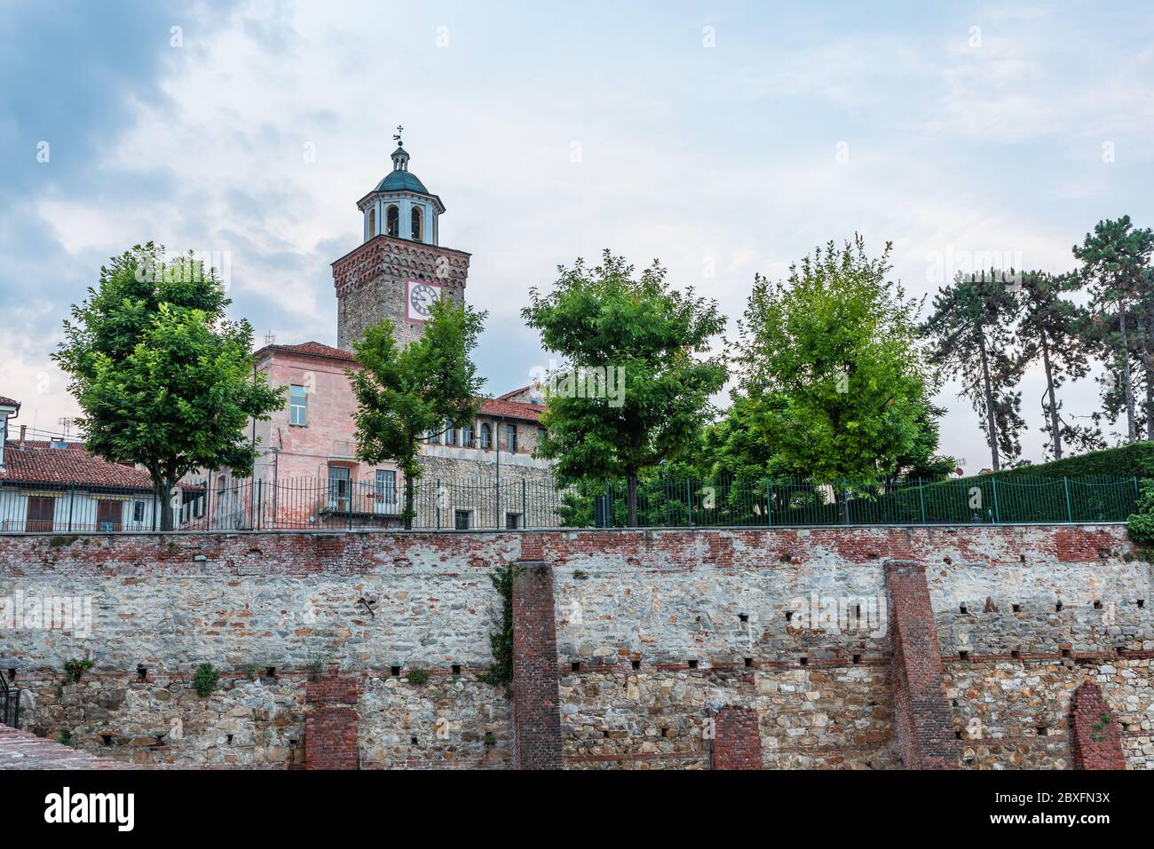 The city of Busca, a small town in the province of Cuneo, in southern ...