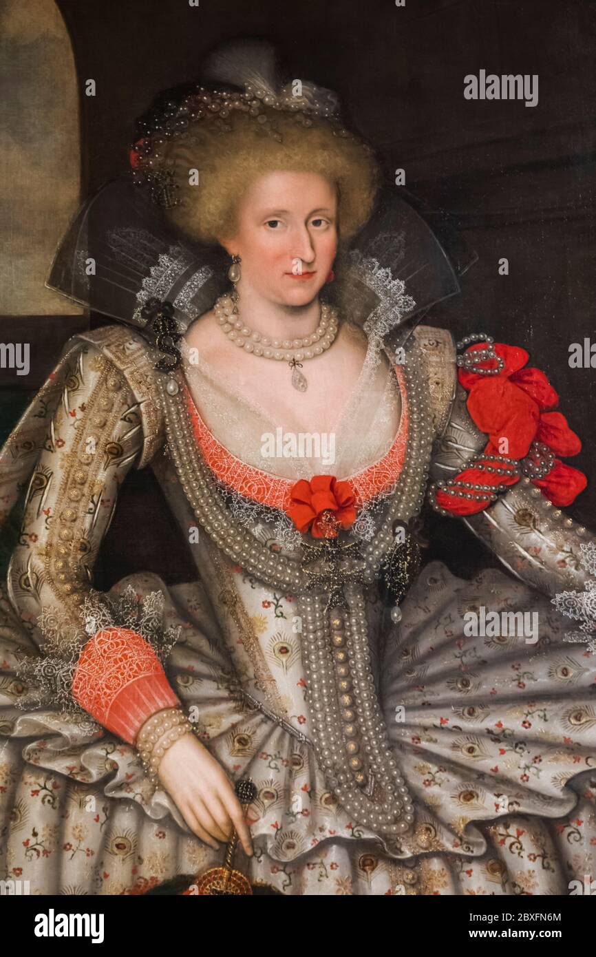 Portrait of Anne of Denmark by Marcus Gheeraerts The Younger dated 1611 ...