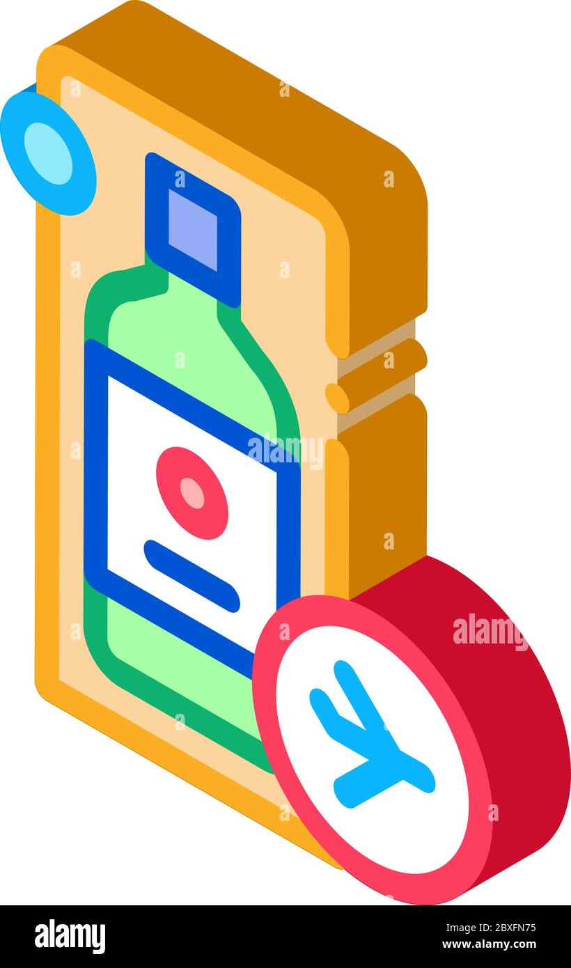 purchased duty free alcohol isometric icon vector illustration Stock ...