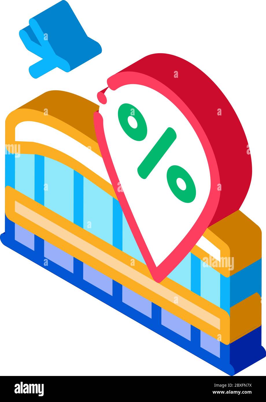 duty free increase in percent isometric icon vector illustration Stock ...