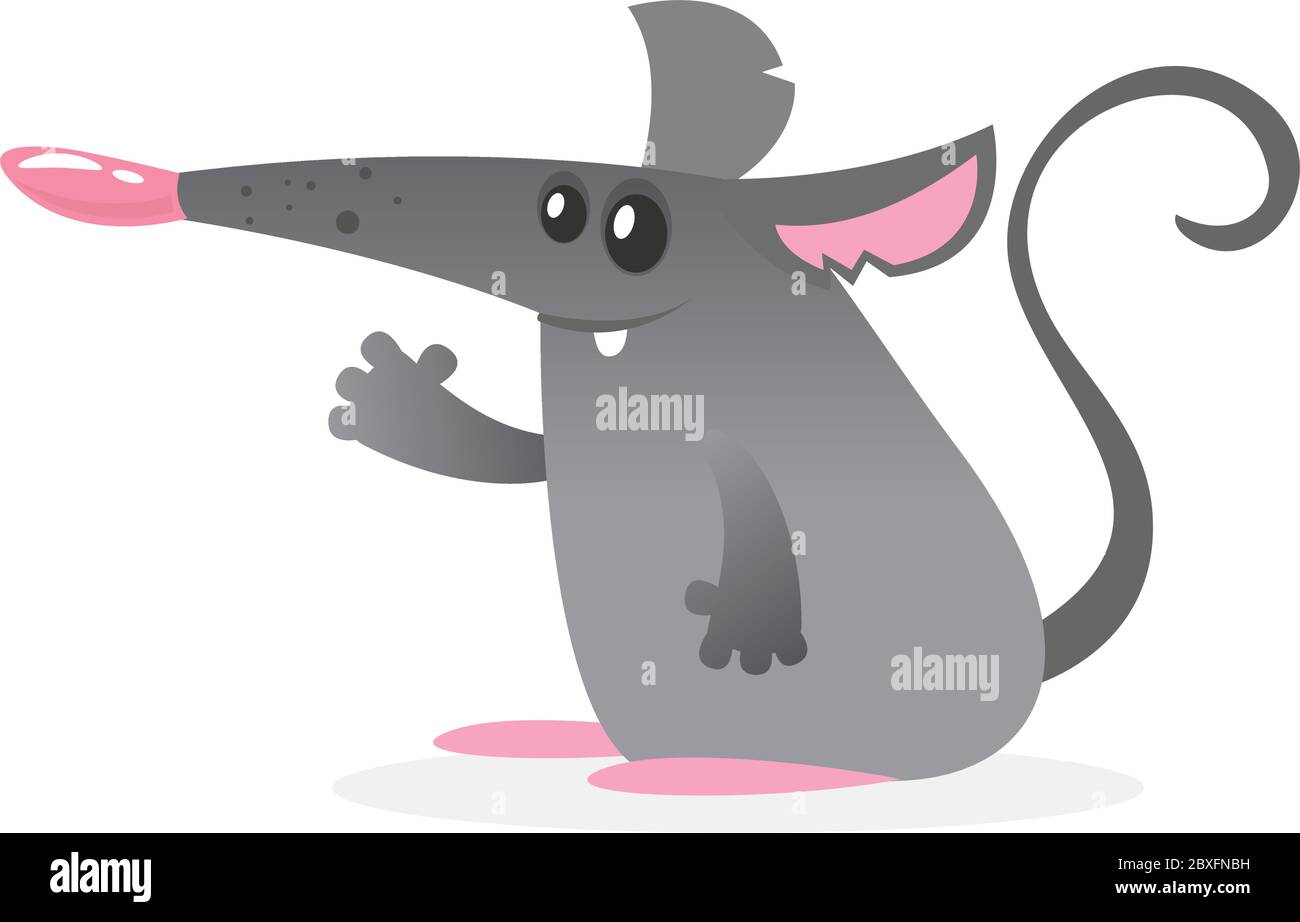 Fat cartoon mouse. Vector illustration isolated Stock Vector Image ...