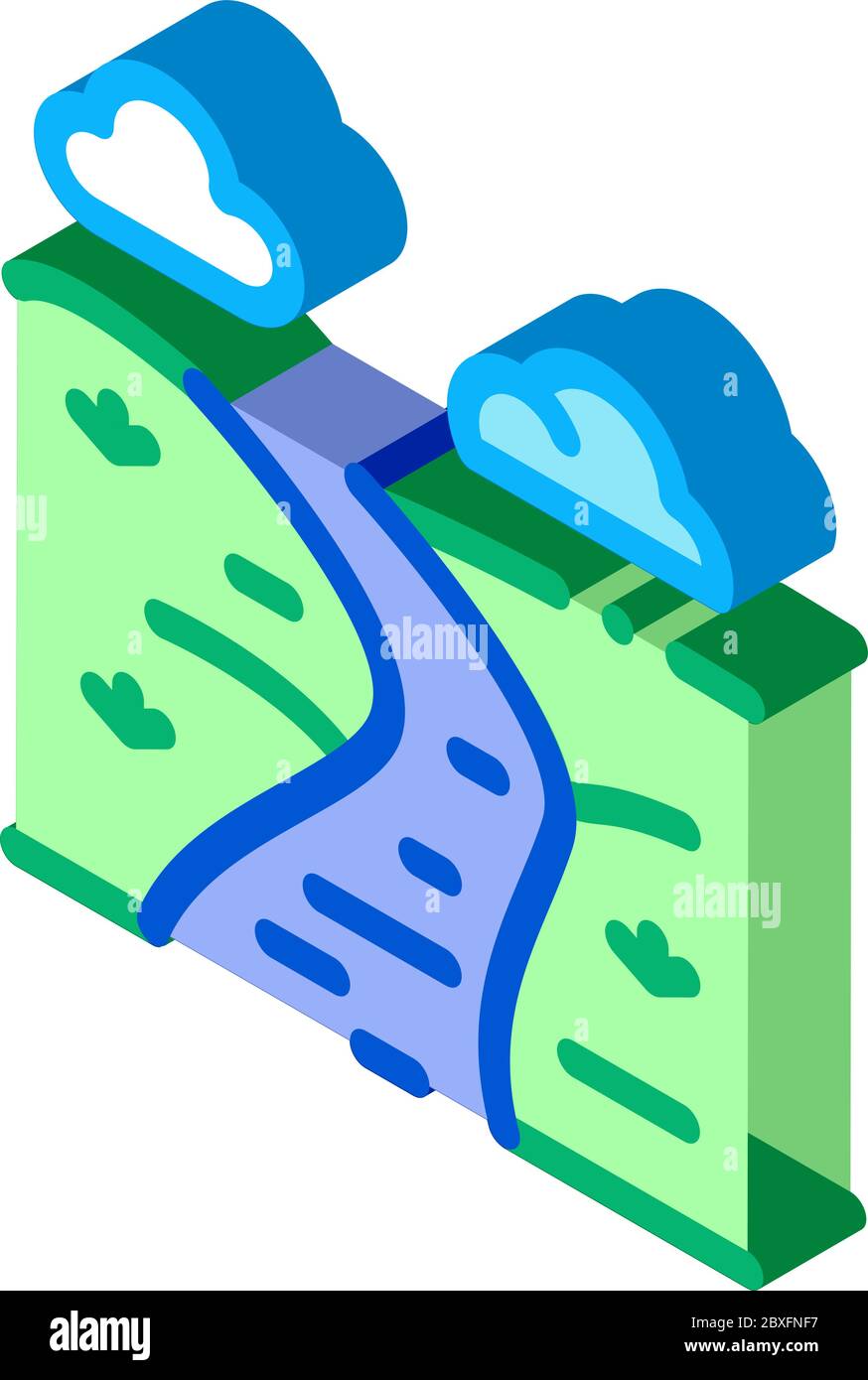 long river isometric icon vector illustration Stock Vector Image & Art ...