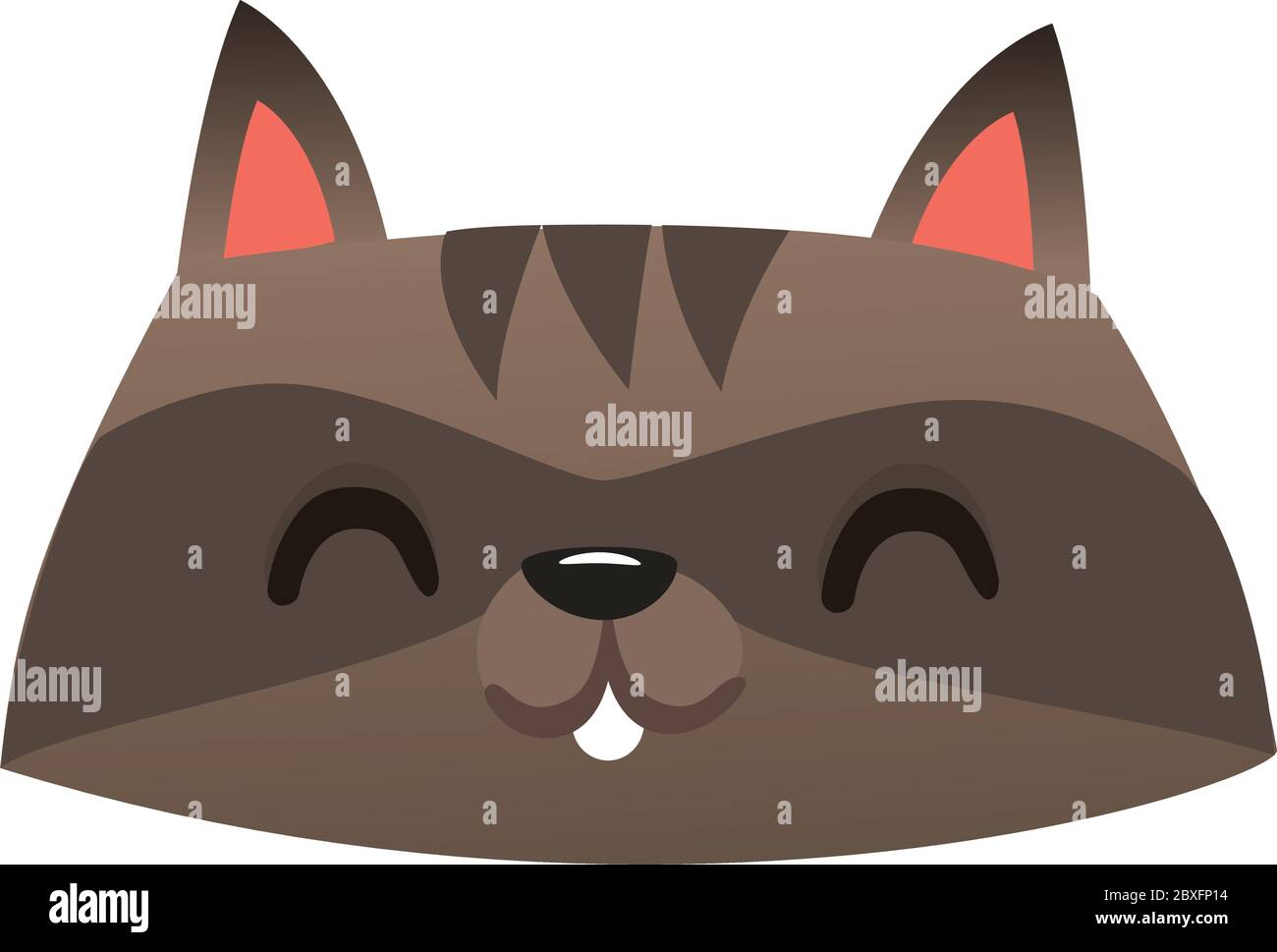 Funny cartoon laughing raccoon head icon. Vector illustration. Design ...