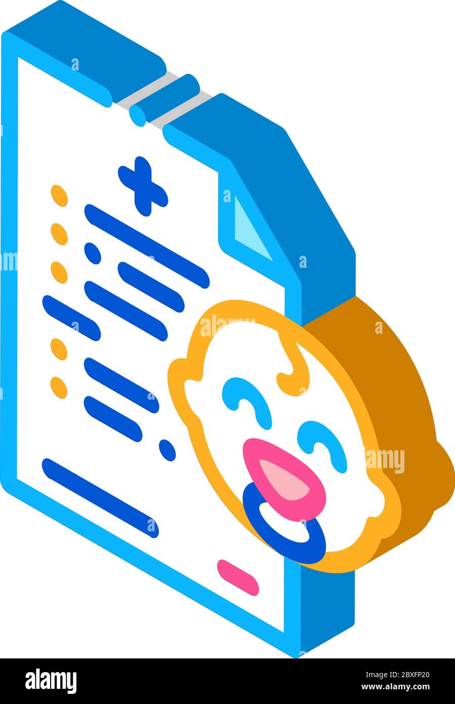 baby medical document isometric icon vector illustration Stock Vector ...