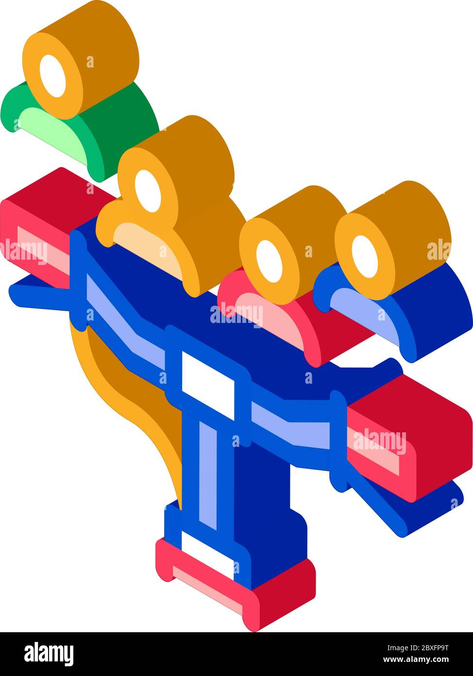 riding bike in public isometric icon vector illustration Stock Vector ...