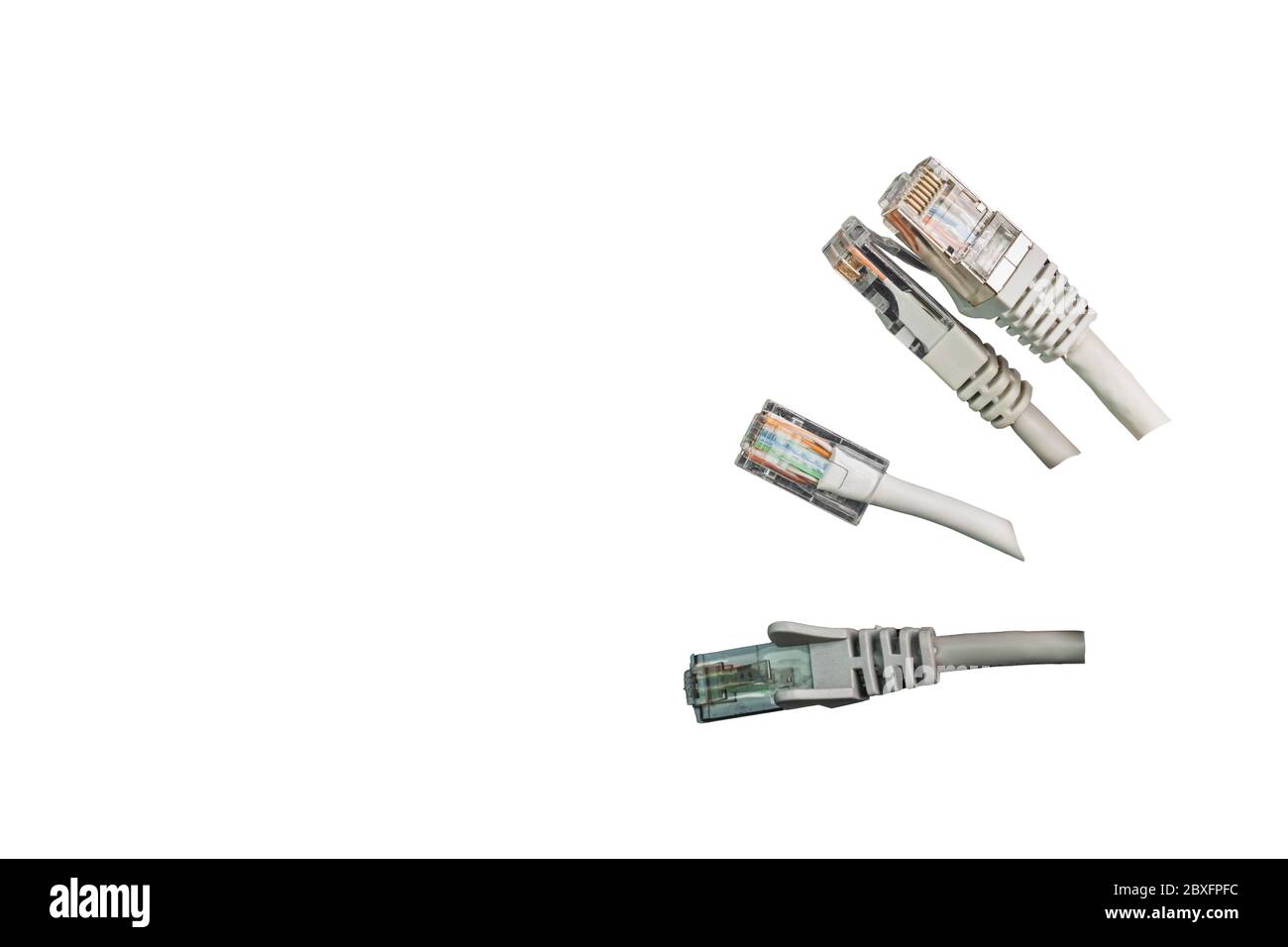 Close up view of cables network connection, internet communication and ...