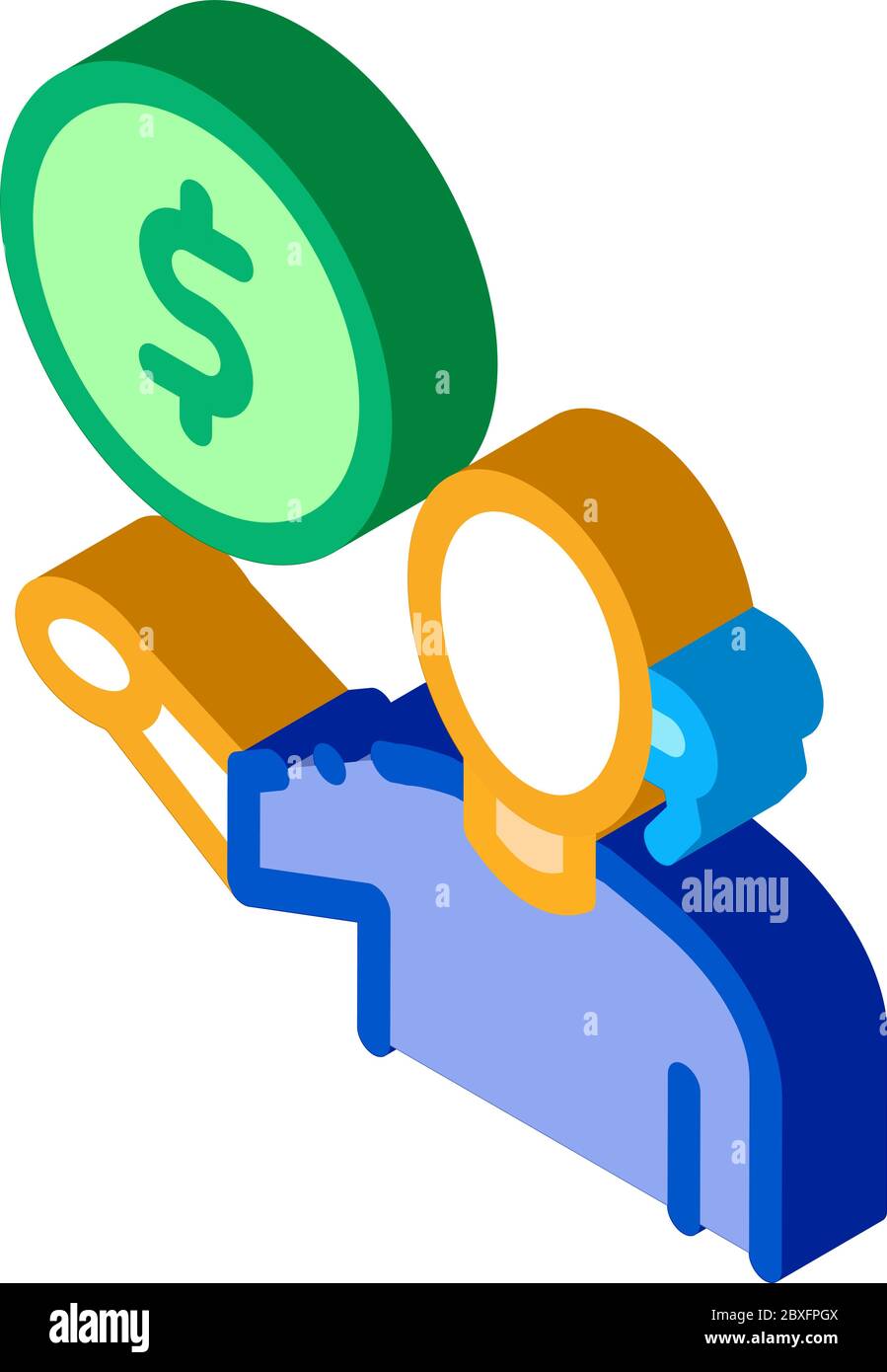 money problems isometric icon vector illustration Stock Vector Image ...