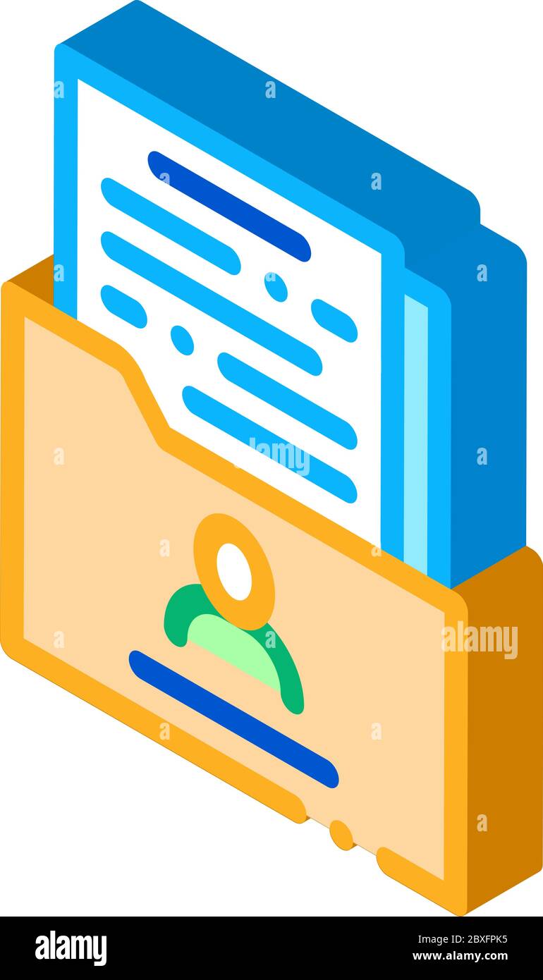 people info sheet folder isometric icon vector illustration Stock ...