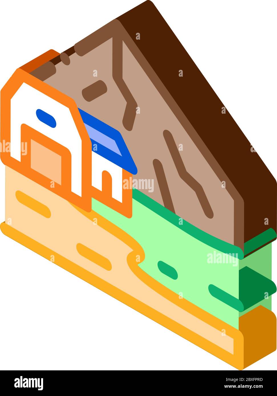 residential buildings in highlands isometric icon vector illustration ...