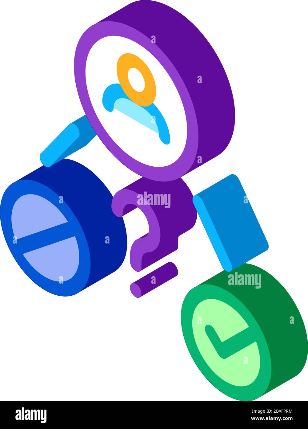 uncertain state of man isometric icon vector illustration Stock Vector ...