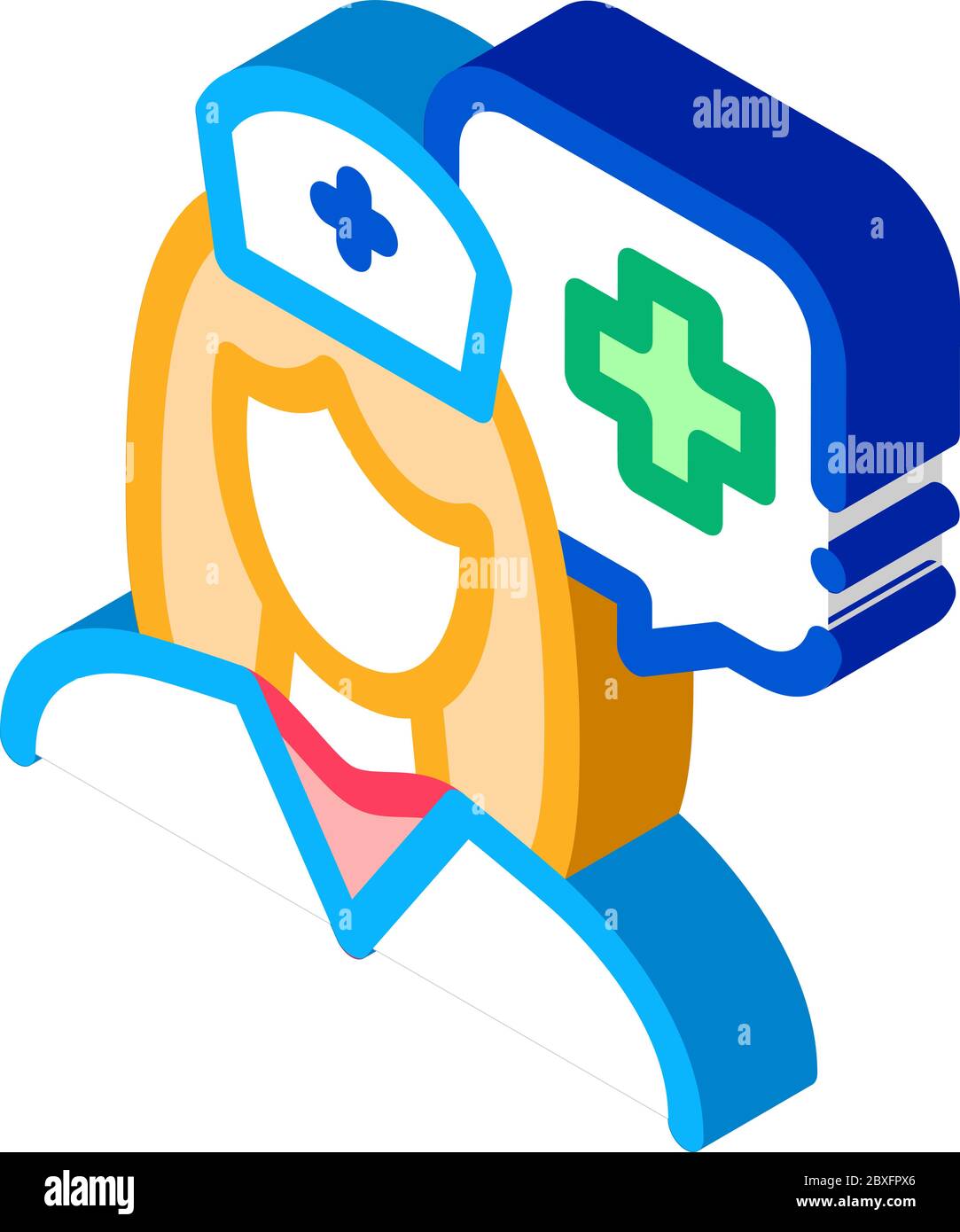 medical nurse isometric icon vector illustration Stock Vector Image ...