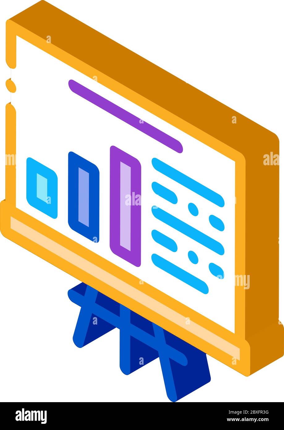 optimization study diagram chart isometric icon vector illustration ...